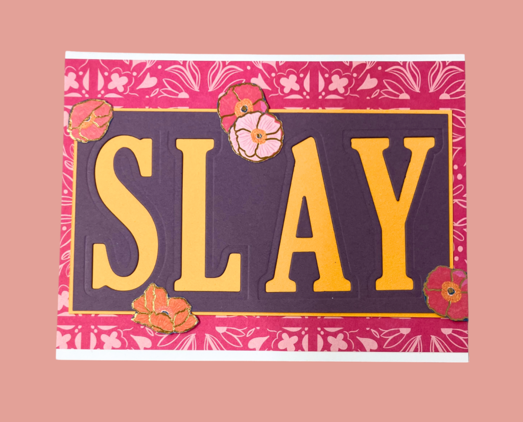 Slay Greeting Card (pink background pattern) - LUVLOCAL