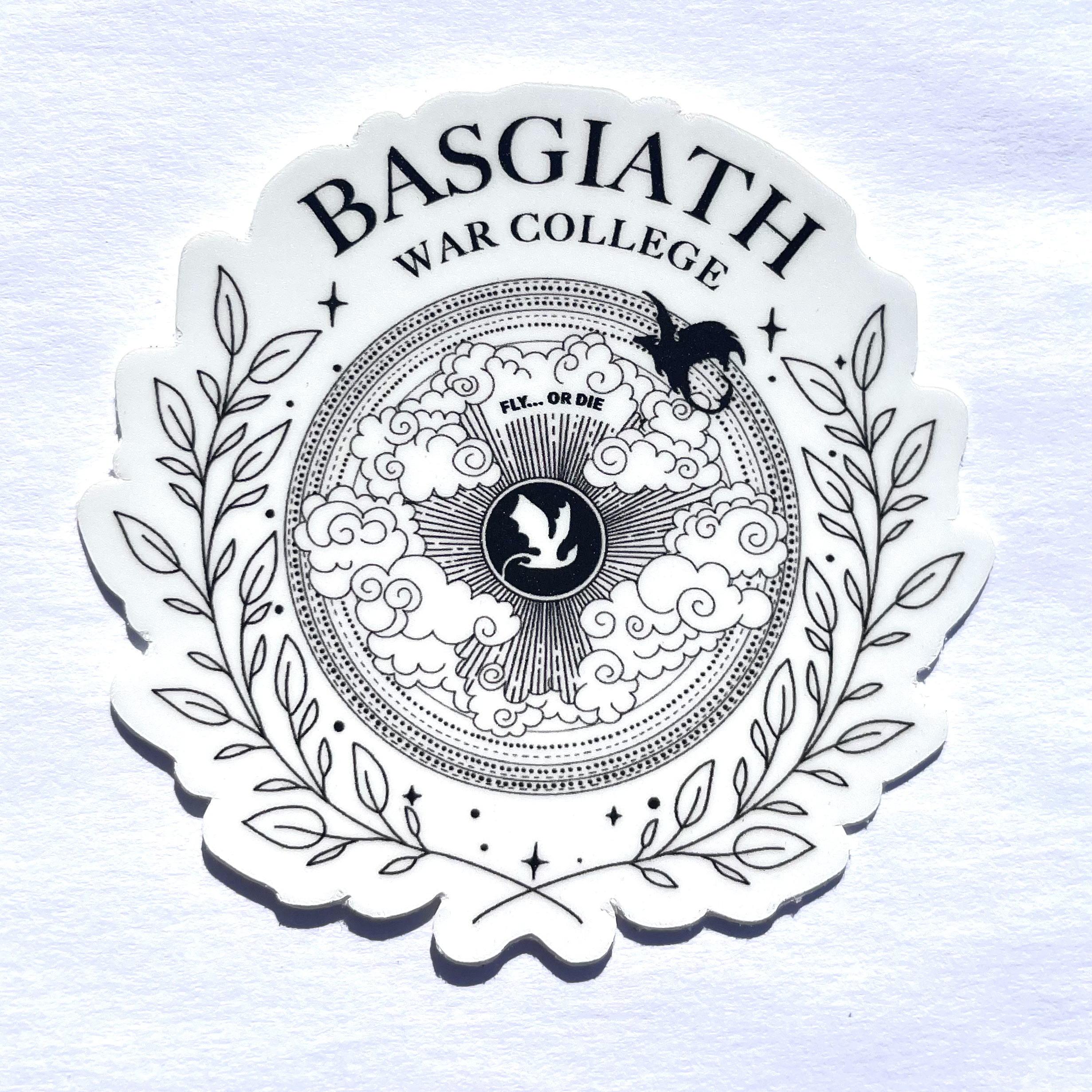Fourth Wing Basgiath War College Vinyl Sticker - LUVLOCAL